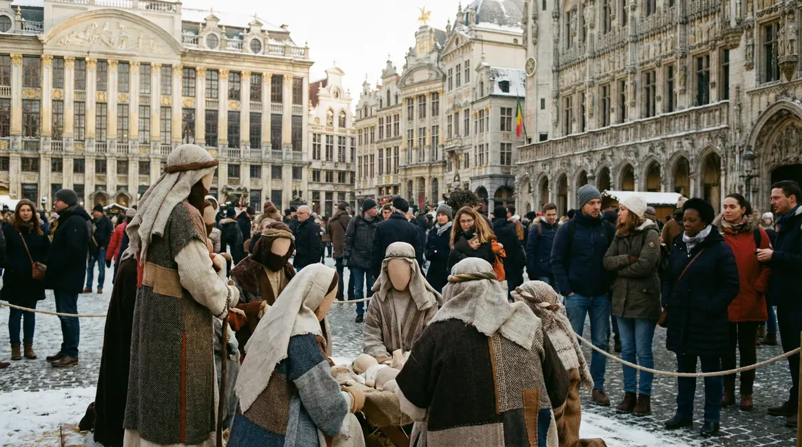 Cette crèche de Noël sans visage à Bruxelles ravive le débat sur les ...